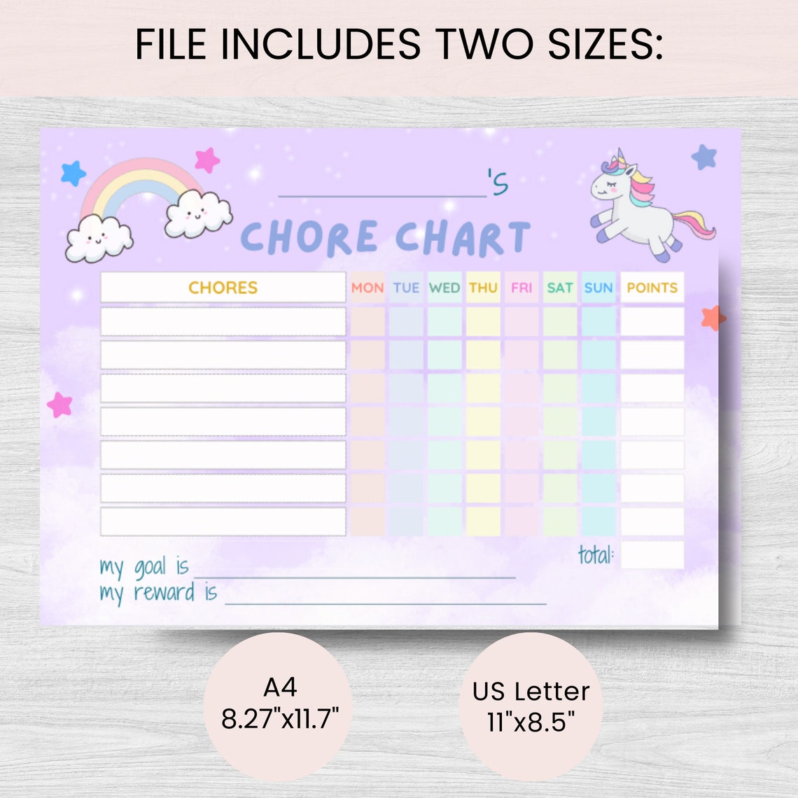 Printable Chore Chart for Kids ADHD Kids Reward Chart Toddler Reward ...