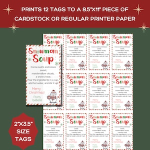 Snowman Soup | Hot Cocoa Printable | School Treat | Classroom Holiday ...