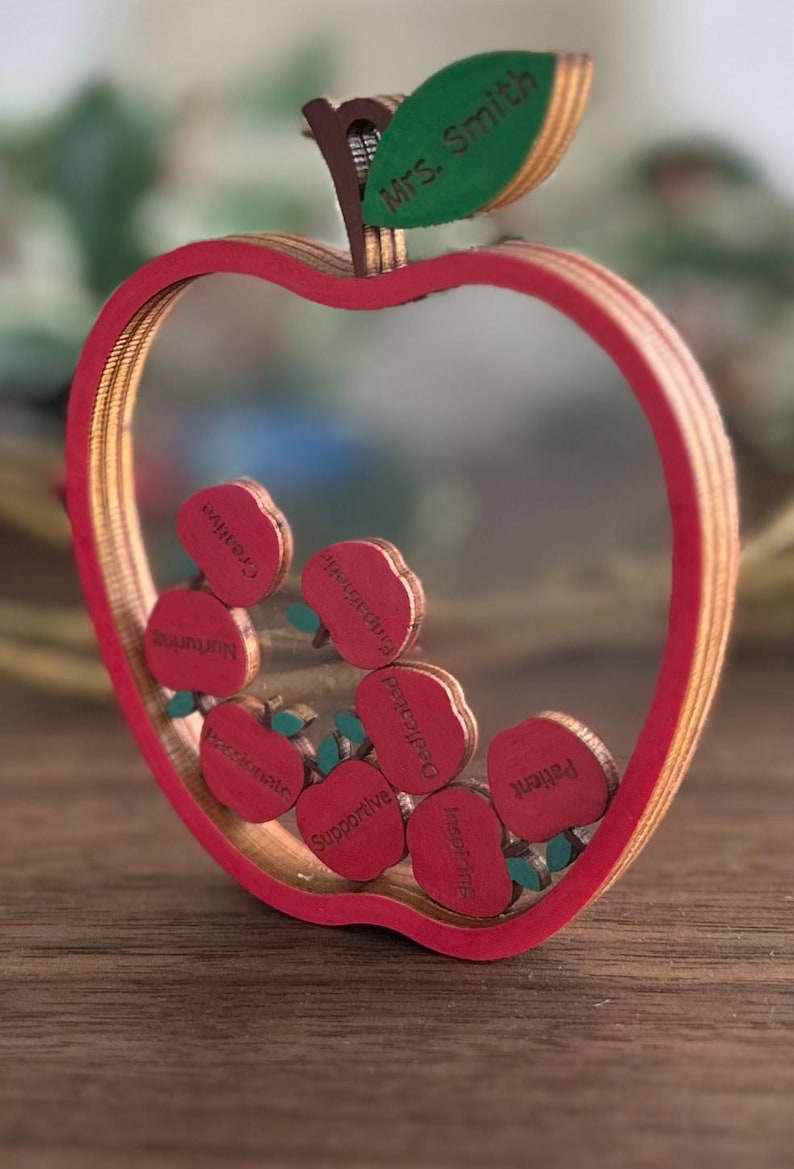 Personalized Teacher Apple Ornament, Thank You Teacher Gifts, End of ...