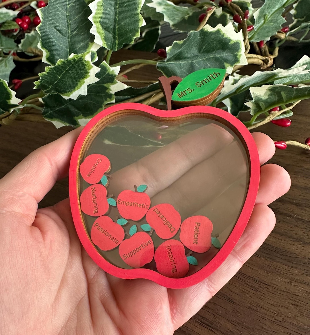 Personalized Teacher Apple Ornament, Thank You Teacher Gifts, End of ...
