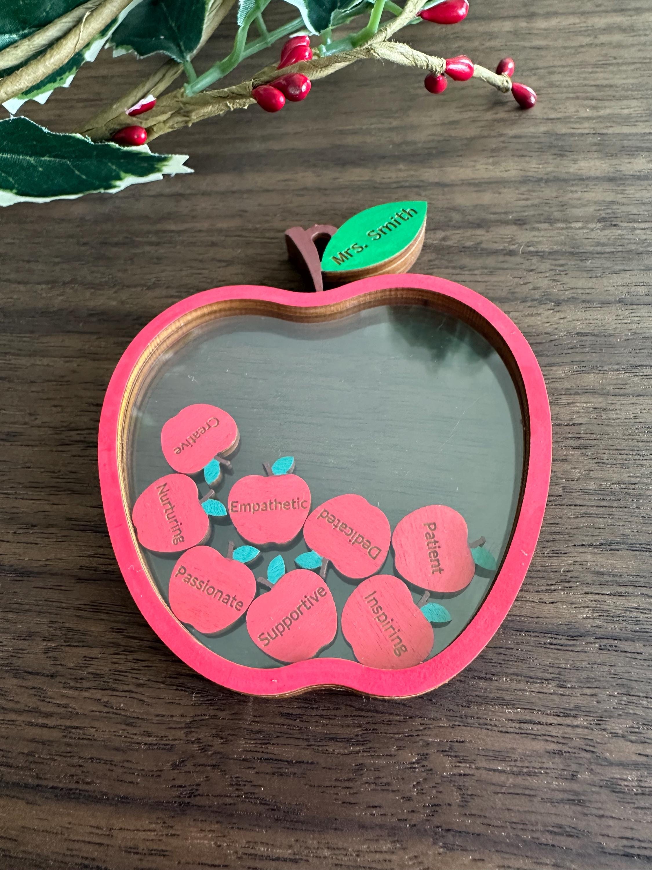 Personalized Teacher Apple Ornament, Thank You Teacher Gifts, End of ...