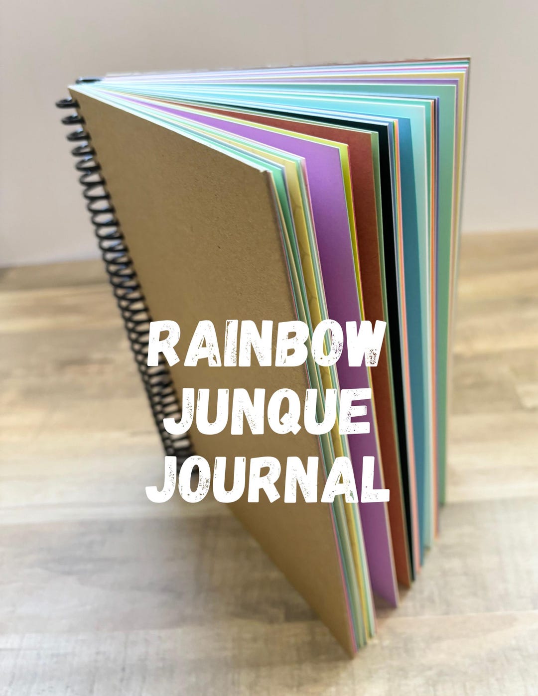 Rainbow Junque Art Journal, 5.5" X 8.5", Chipboard Cover, Junk ...