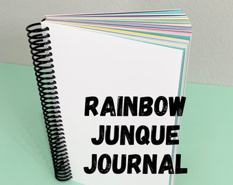 Rainbow Junque Art Journal, 8.5" X 11", White Glossy Cover, Junk ...