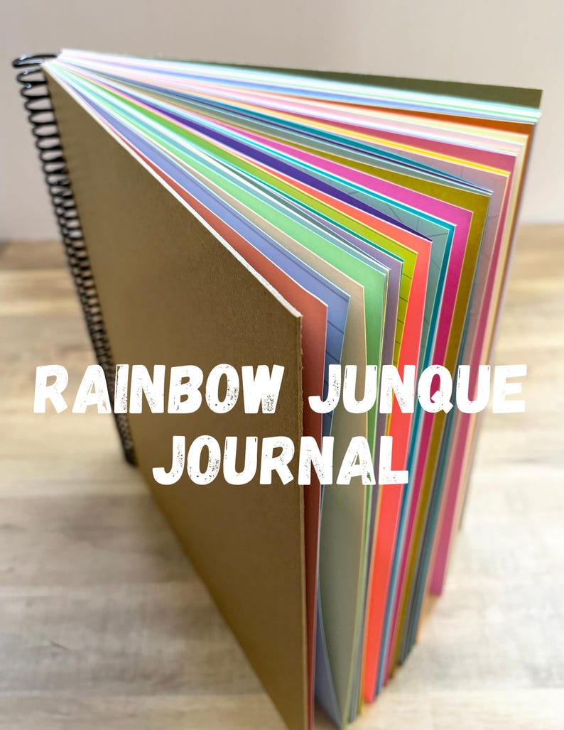 Rainbow Junque Art Journal, 8.5" X 11", Chipboard Cover, Junk ...