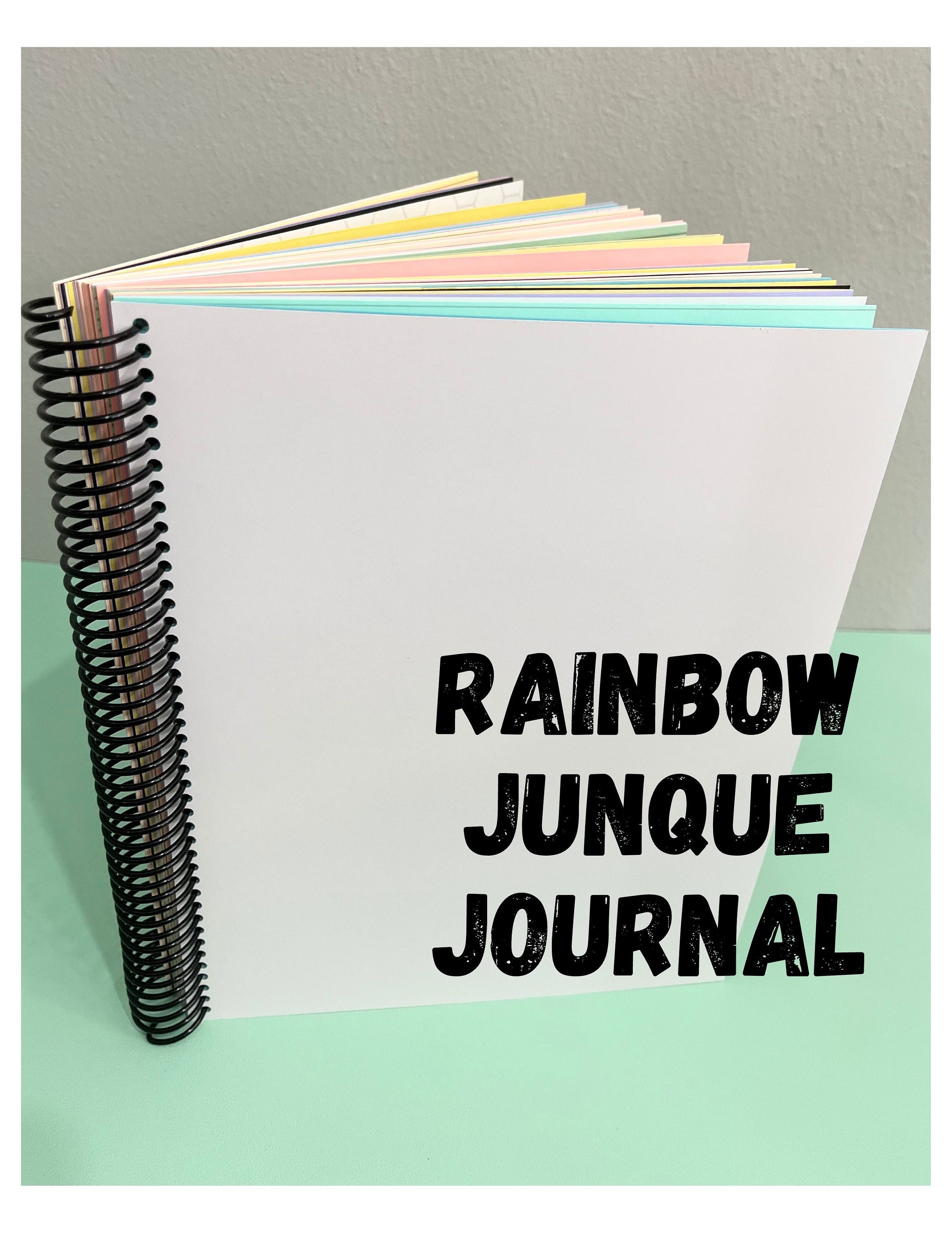 Rainbow Junque Art Journal, 8.5" X 11", White Glossy Cover, Junk ...