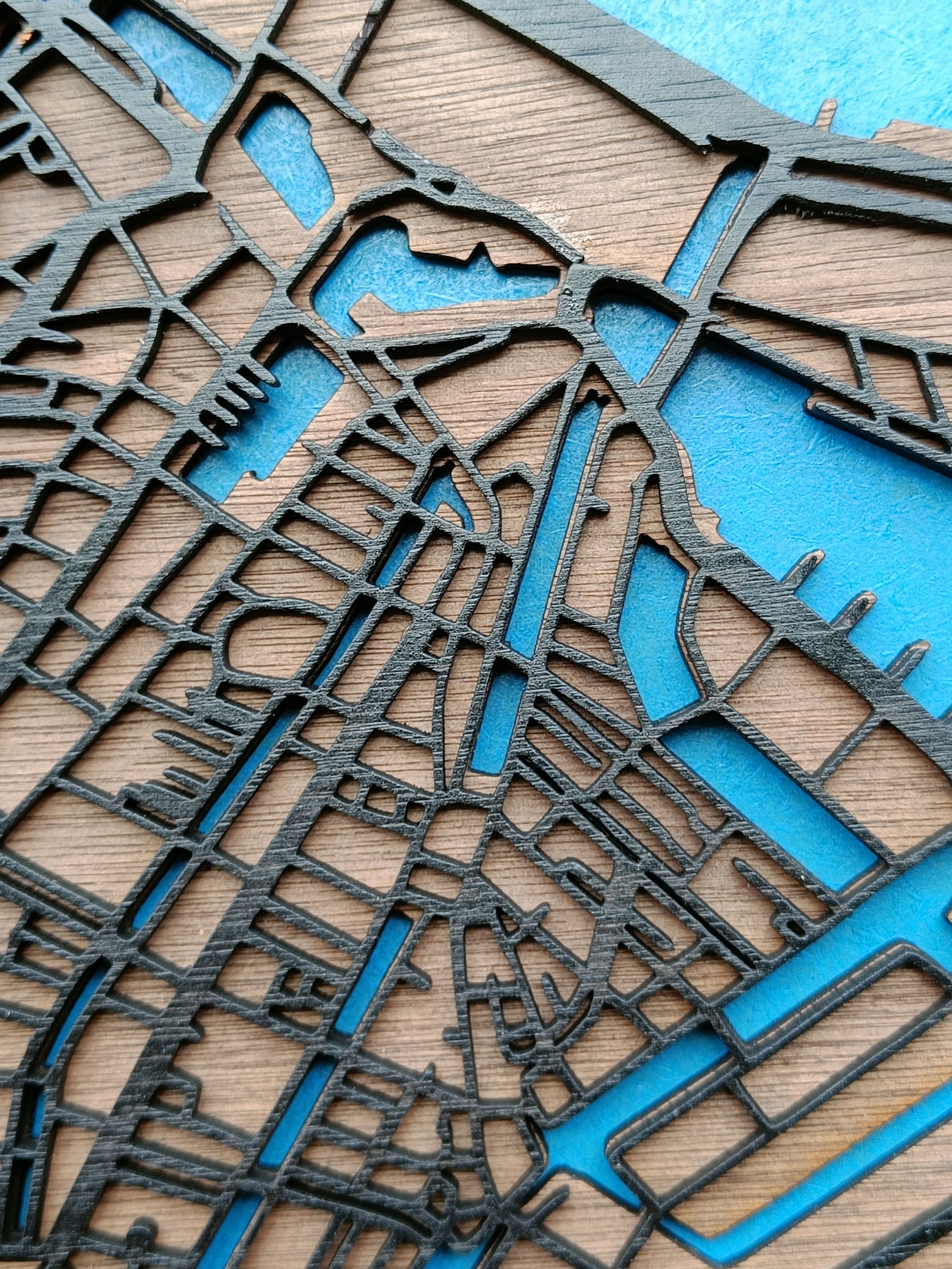 Custom Map of Any City Laser Cut Wood Art 3D Map of Amsterdam - Etsy Canada