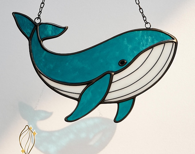 Blue Whale Stained Glass Pattern: Ocean Creature DIY (PDF) - Etsy Canada