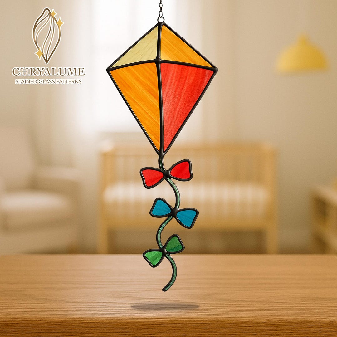 Kite Hang-gliders Stained Glass Pattern: DIY Nursery Decor (PDF ...
