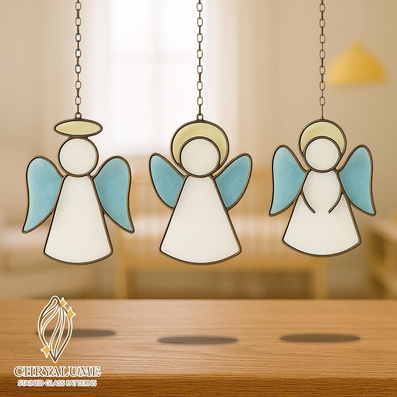 Guardian Angels Stained Glass Pattern Set: DIY Suncatcher (PDF Pattern ...