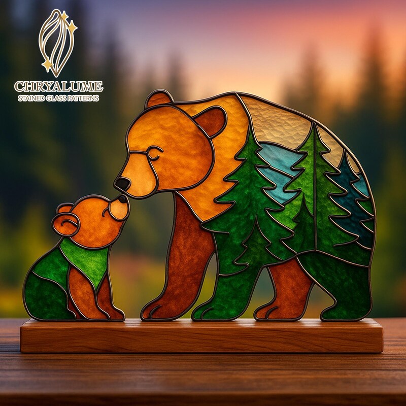 Bear Stained Glass - Etsy