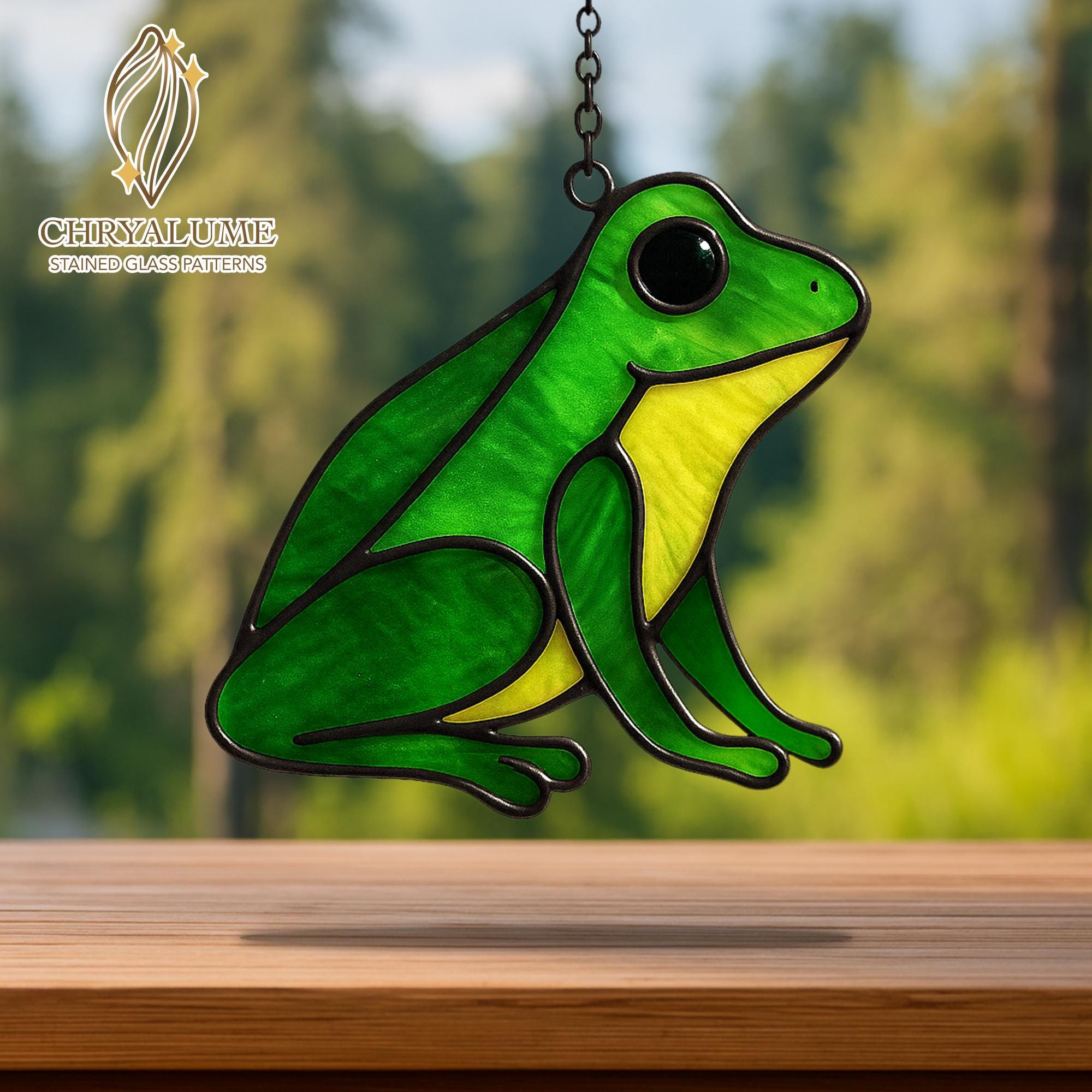 Frog Stained Glass Pattern, Frog Suncatcher, Stained Glass Pattern ...
