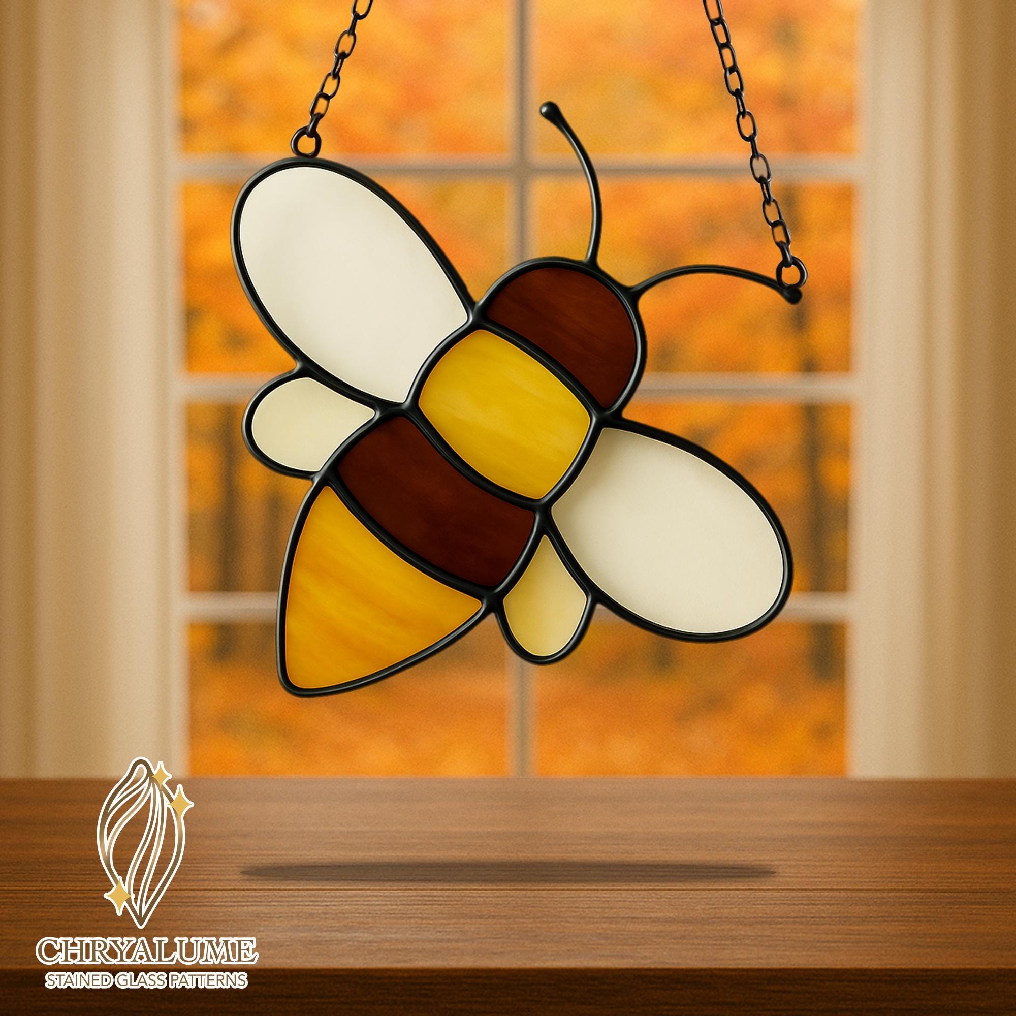 Cute Bee Stained Glass Pattern PDF, Digital Download Pattern Stained ...