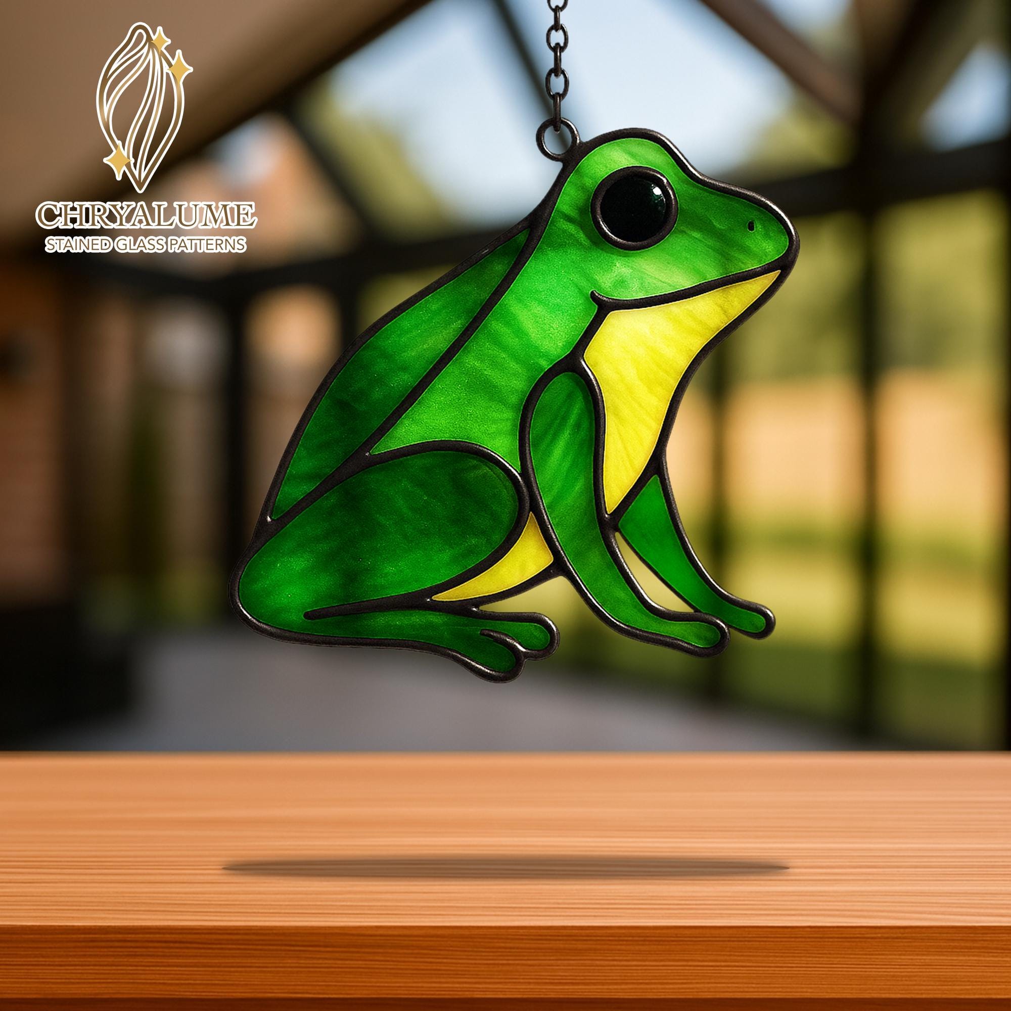Frog Stained Glass Pattern, Frog Suncatcher, Stained Glass Pattern ...