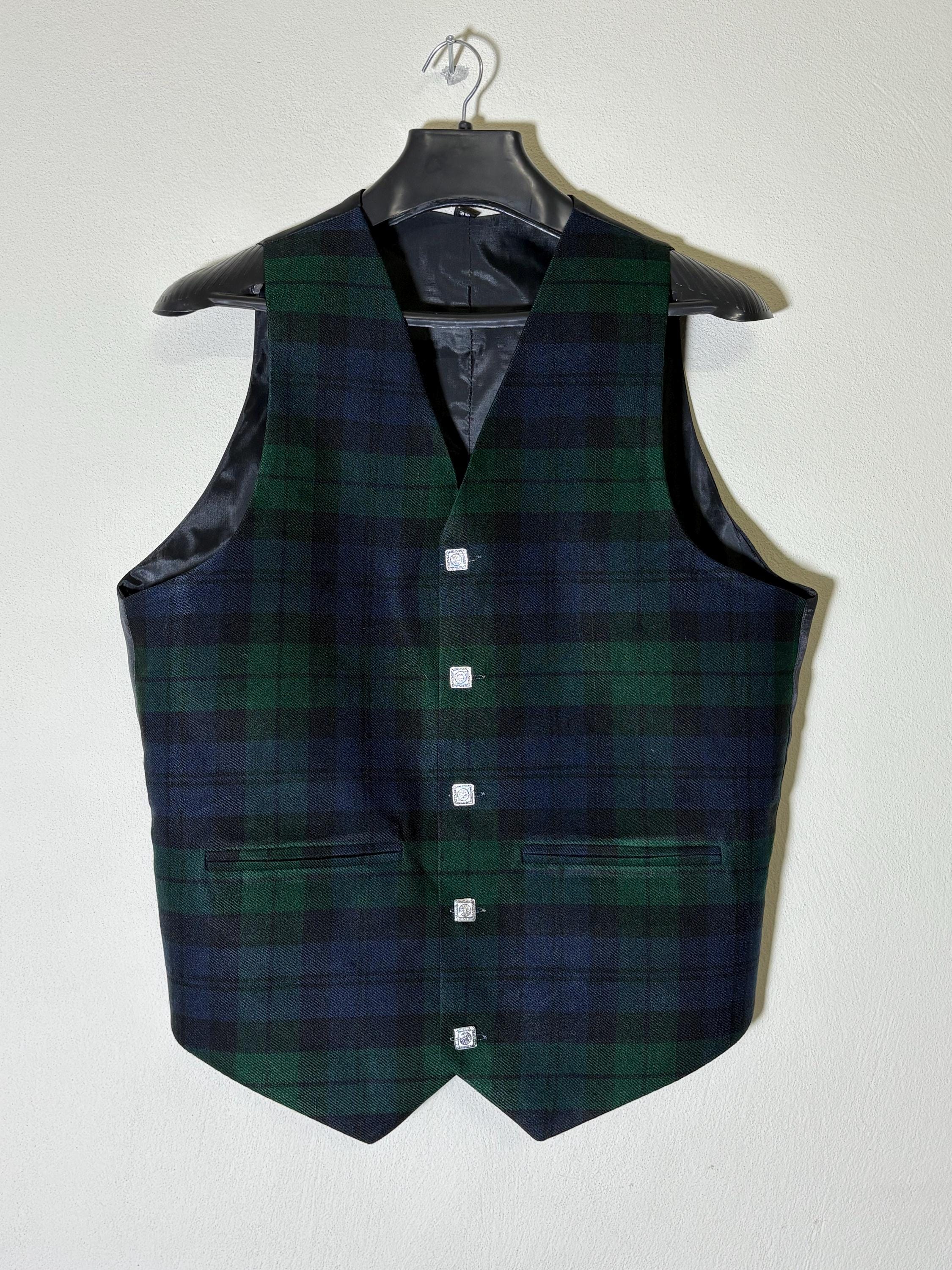 Scottish Men's Mackenzie Green & Blue Tartan Vest/waistcoat - Gift for ...