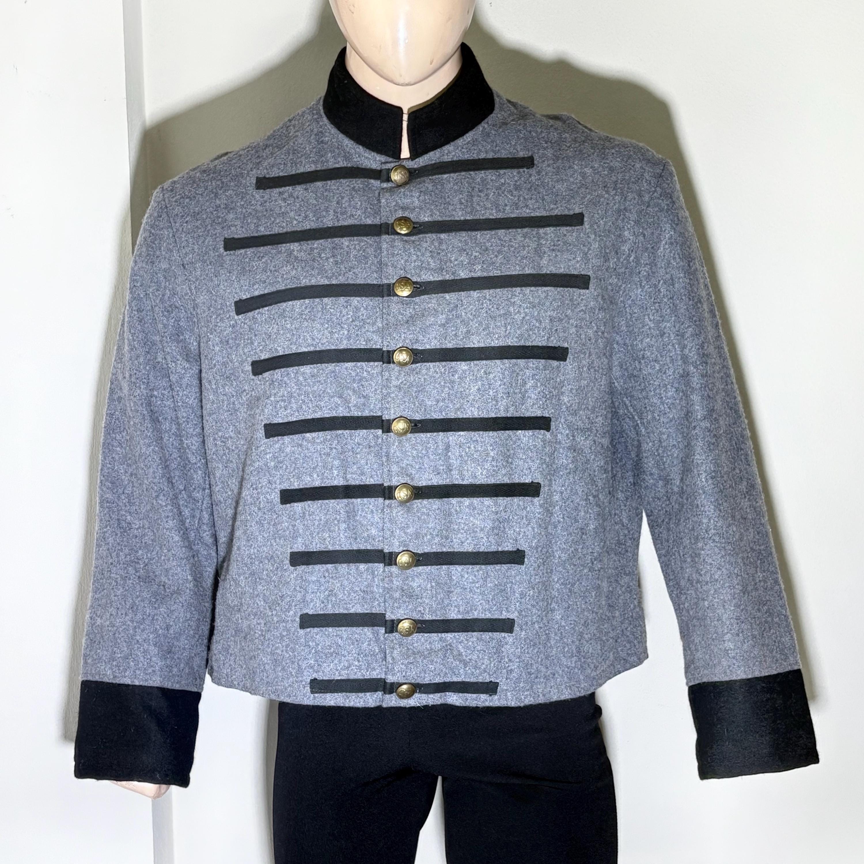 Civil War Virginia Cavalry Shell Jacket – Black Trim With Epaulets ...