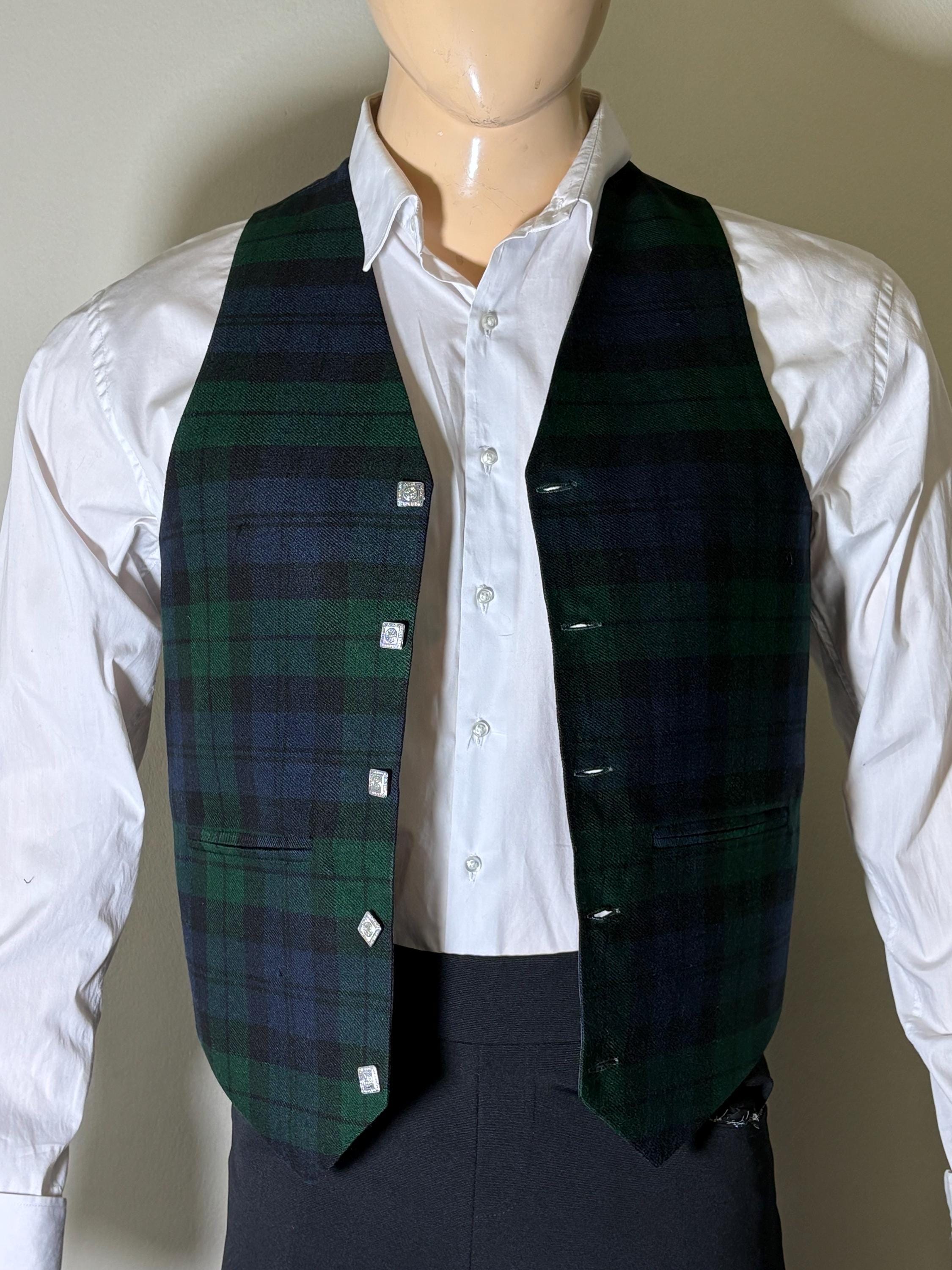 Scottish Men's Mackenzie Green & Blue Tartan Vest/waistcoat - Gift for ...