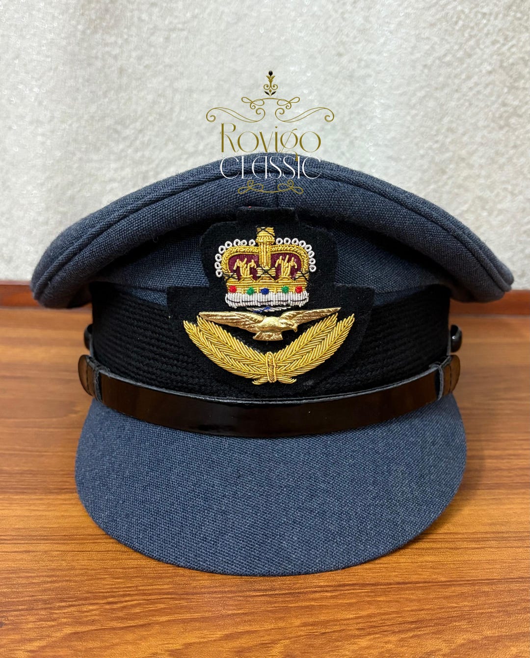 British RAF Visor Cap Reproduction – Pilot Hat – Hand Embroidery UK ...