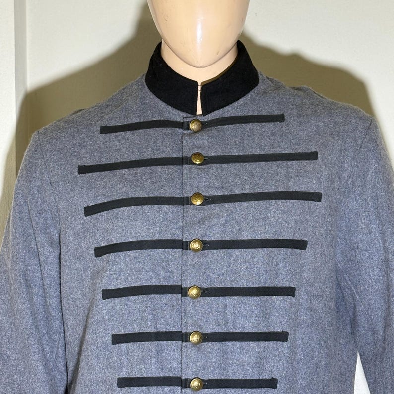 Civil War Virginia Cavalry Shell Jacket – Black Trim With Epaulets ...