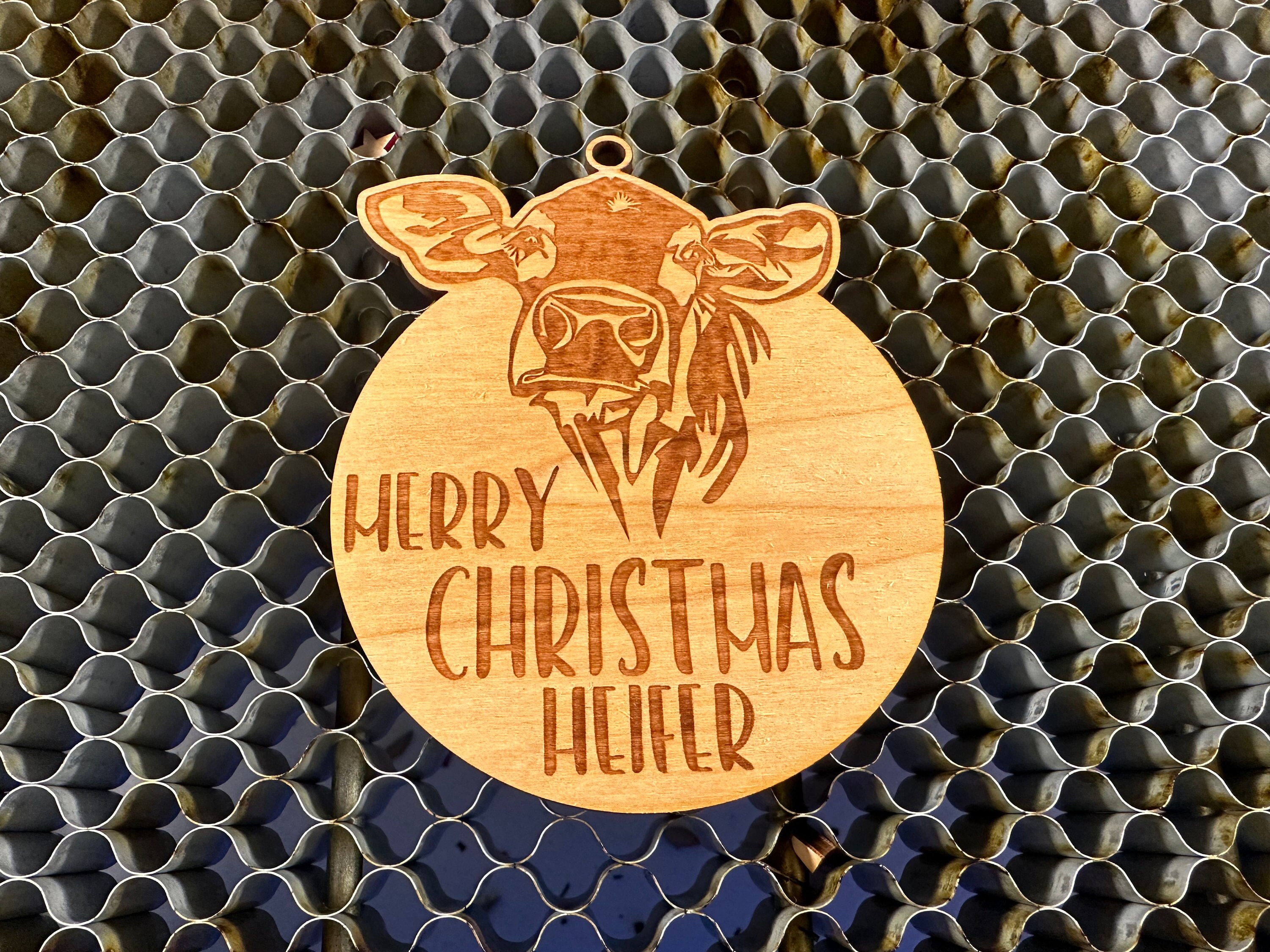Merry Christmas Heifer SVG Digital File for Ornament Makers Fun Cow ...