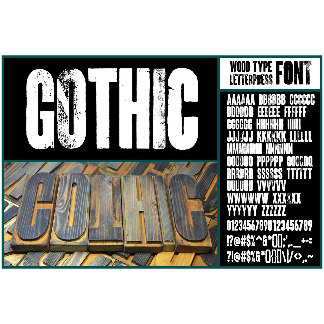 Gothic Letterpress Font Typewriter Font, Distressed Font, Vintage Font ...