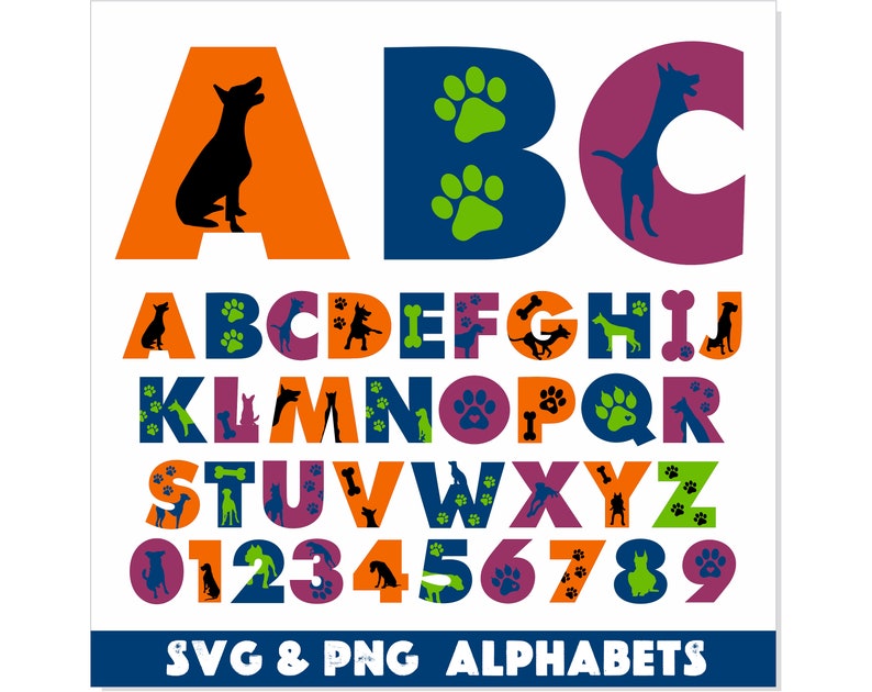Dog Font SVG Layered, Dog Font Otf, Paw Font Svg, Dog Font Png, Dog ...