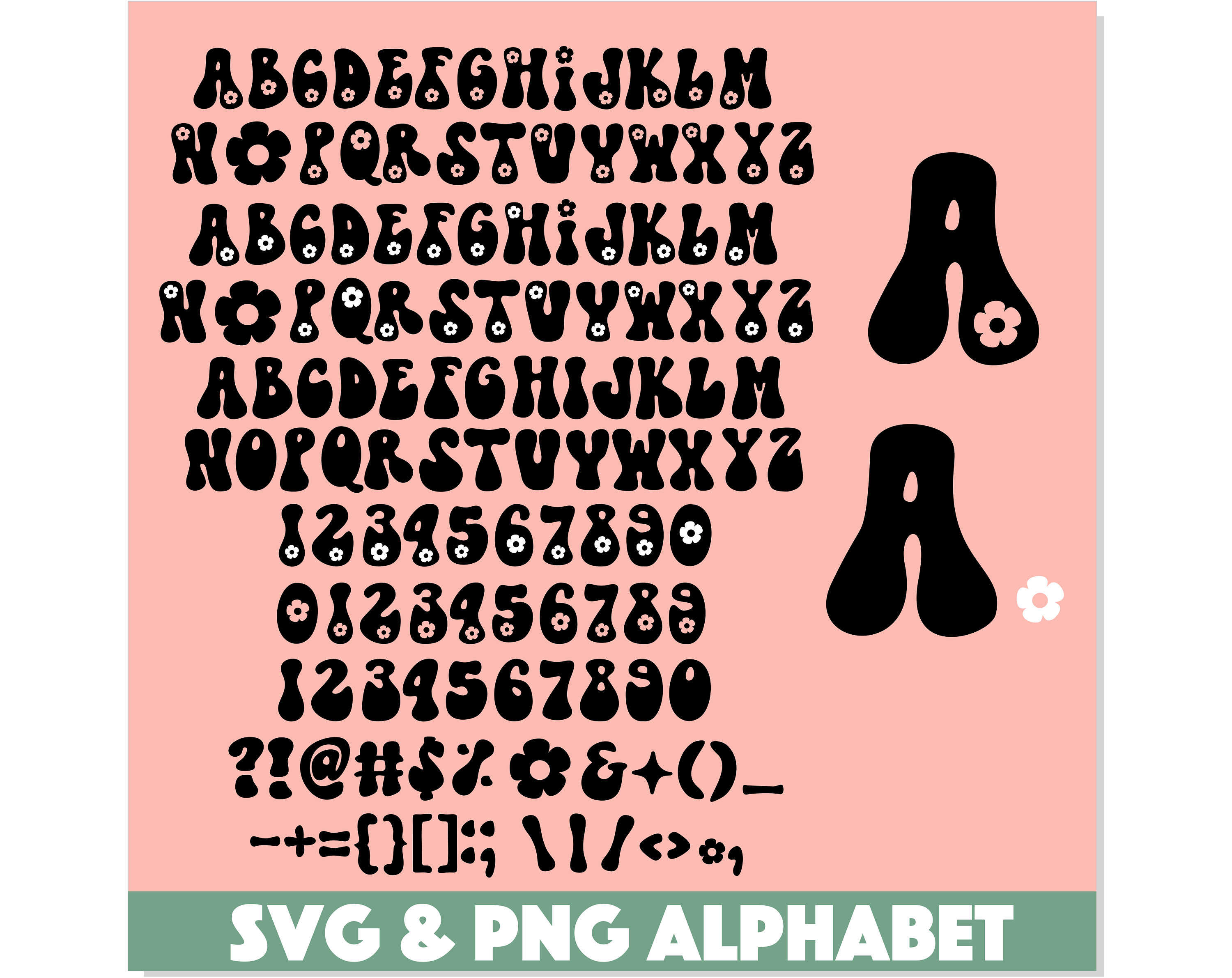 Hippie Flower Font Retro Font Groovy Font Modern Font - Etsy