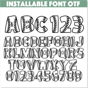 Baseball Font With Stitches TTF SVG PNG, Kids Sports Font, Baseball ...