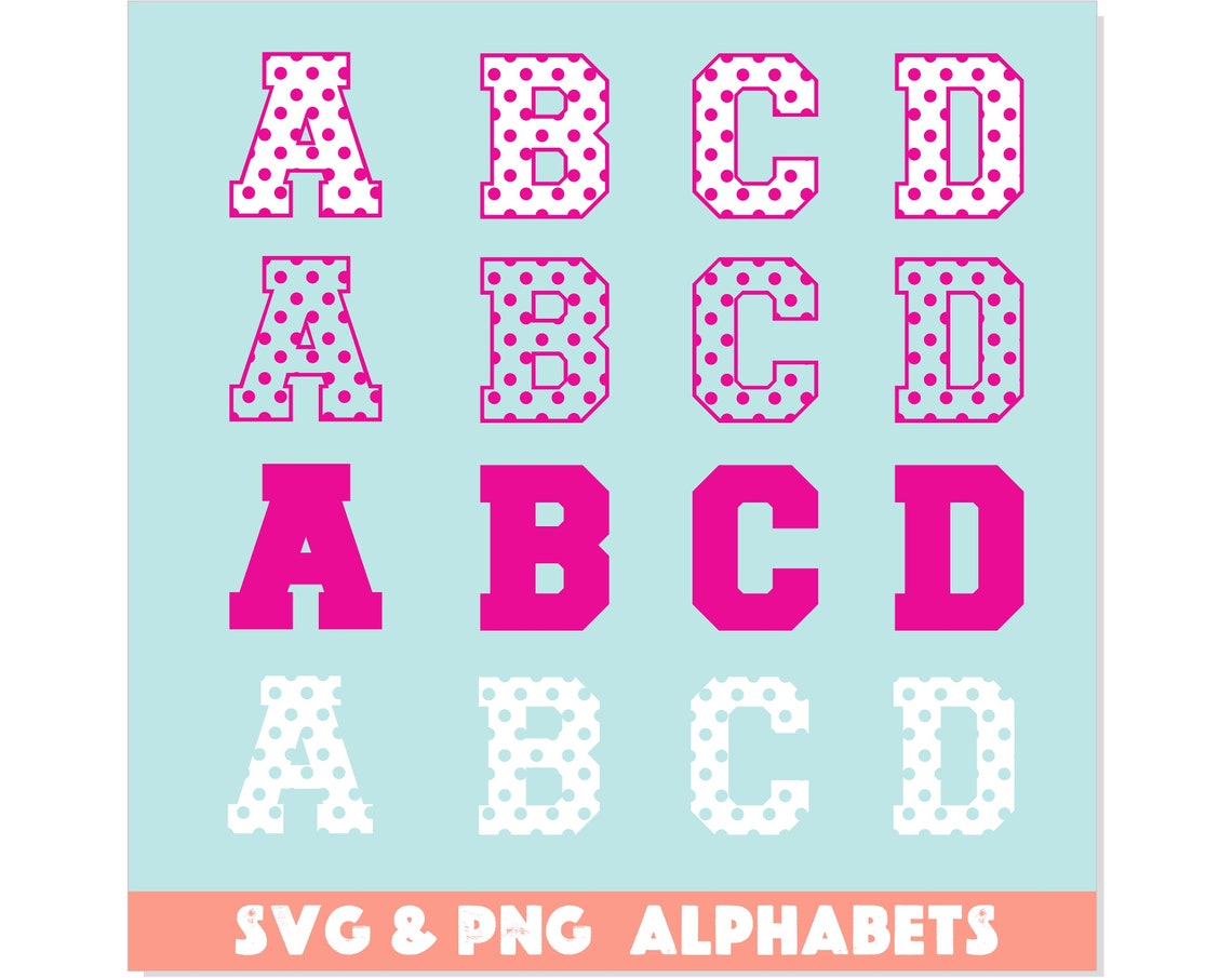 Polka Dot Font Otf, Polka Dot Font Svg Cricut, Polka Dot Font Png, Pattern Font Svg, Girly Fonts ...