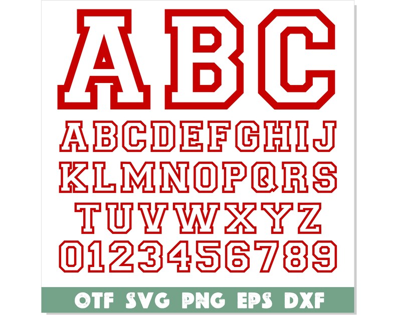Sport Varsity College Outline Font OTF SVG PNG | Outline Varsity Font ...