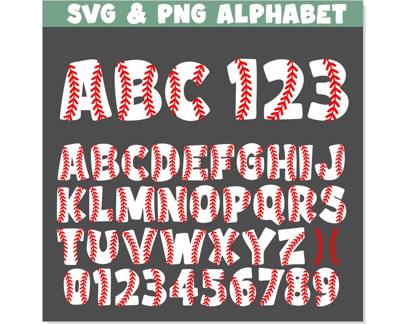 Baseball Font With Stitches TTF SVG PNG, Baseball Font Svg Layered ...