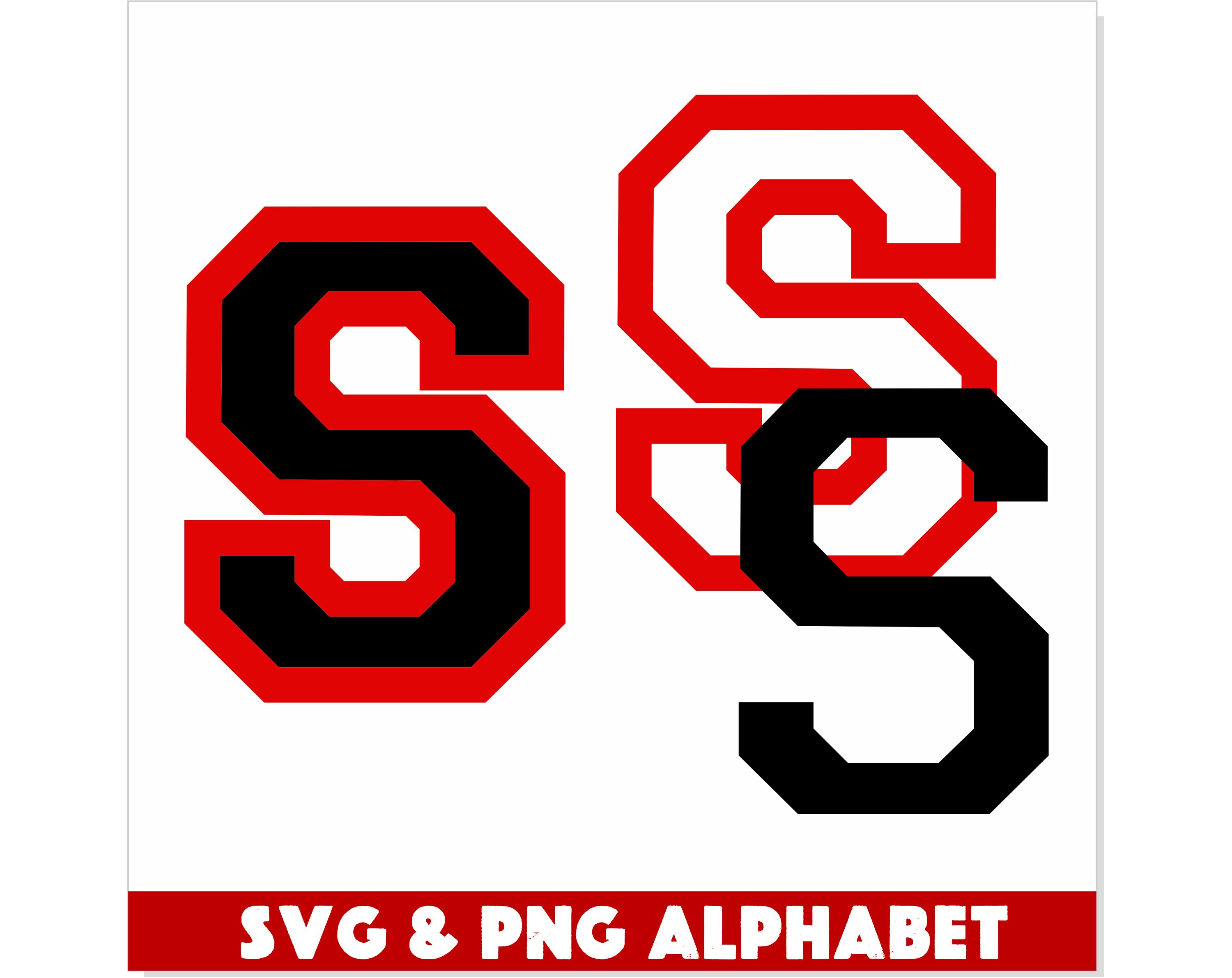 College Varsity Font TTF PNG SVG Red Black Varsity Sport College Font ...