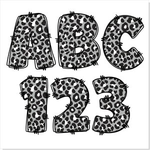 Leopard Doodle Alphabet Letters SVG PNG, Doodle Leopard Font Svg Png ...