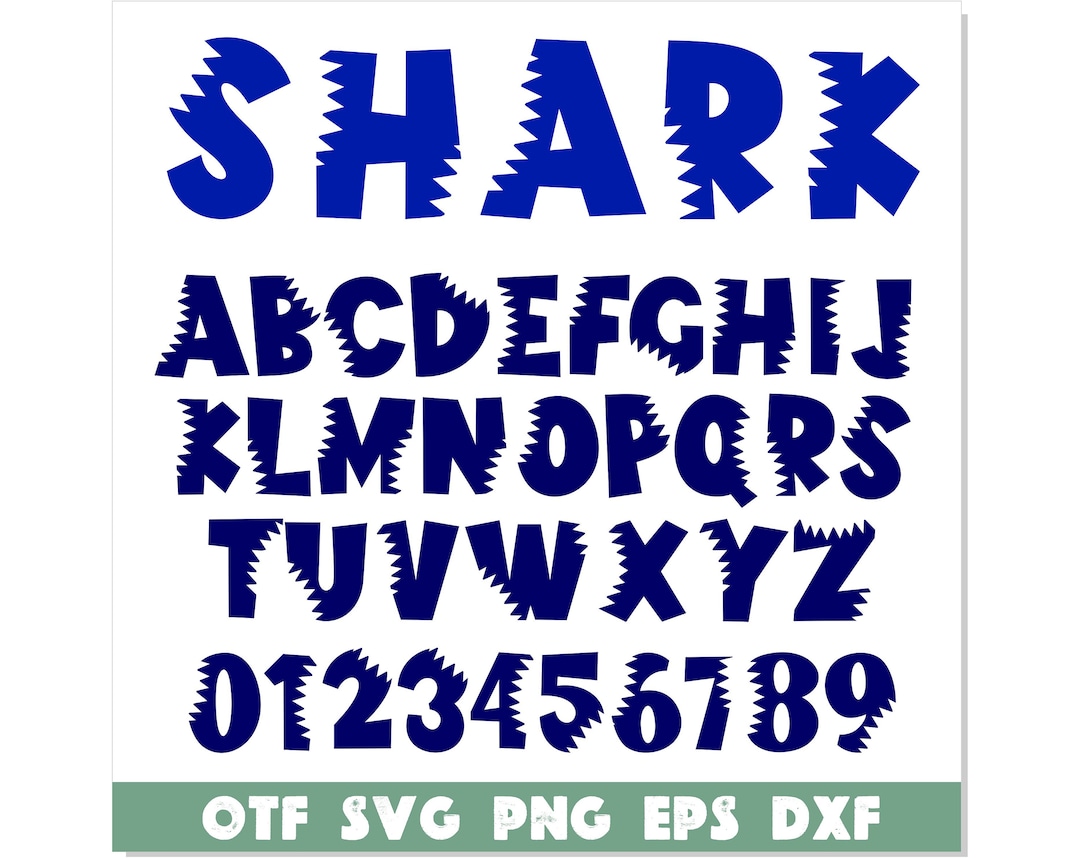 Shark Bite Font TTF, Shark Font Svg, Shark Font Png, Shark Letters Svg ...