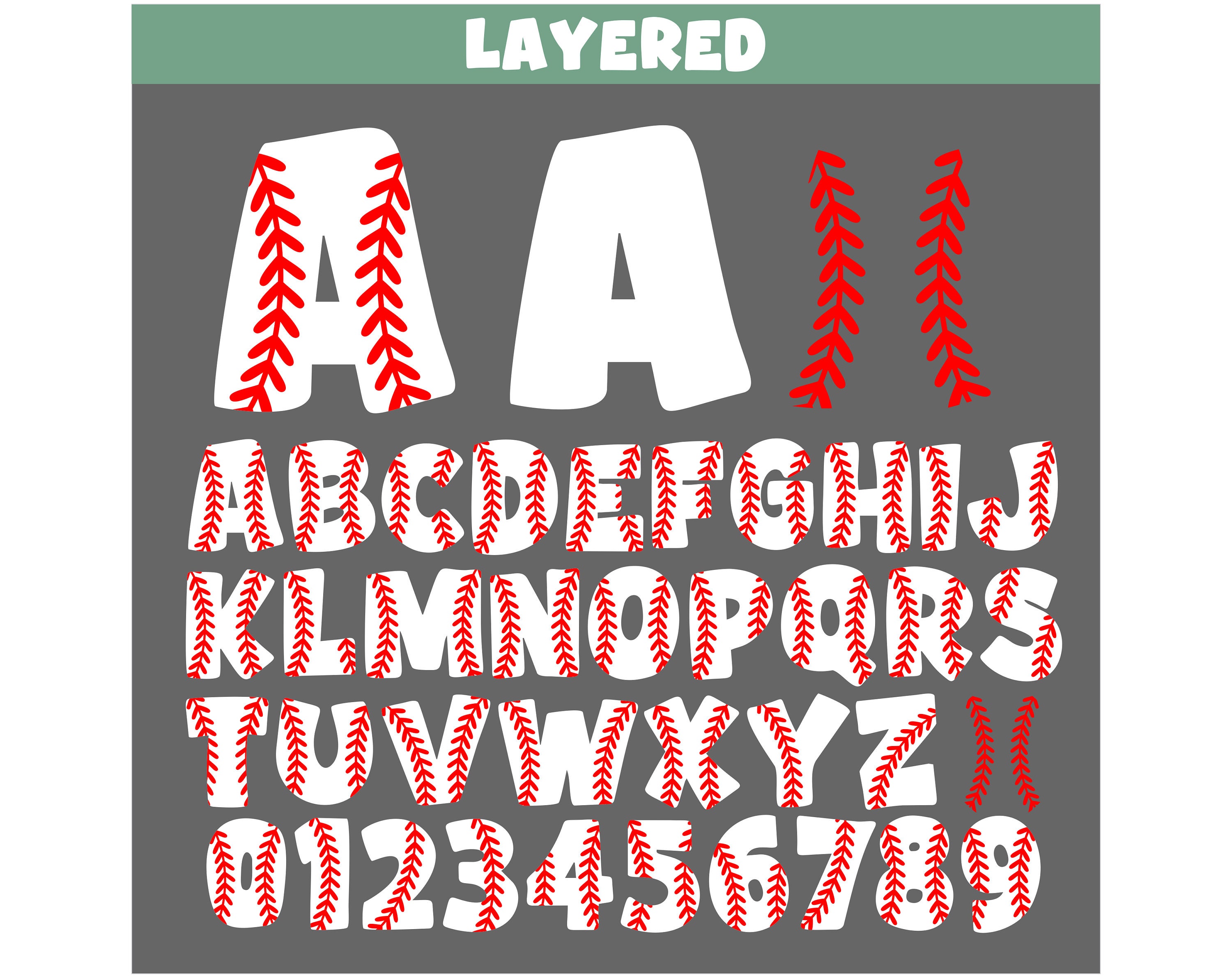 Baseball Font With Stitches TTF SVG PNG, Baseball Font Svg Layered ...