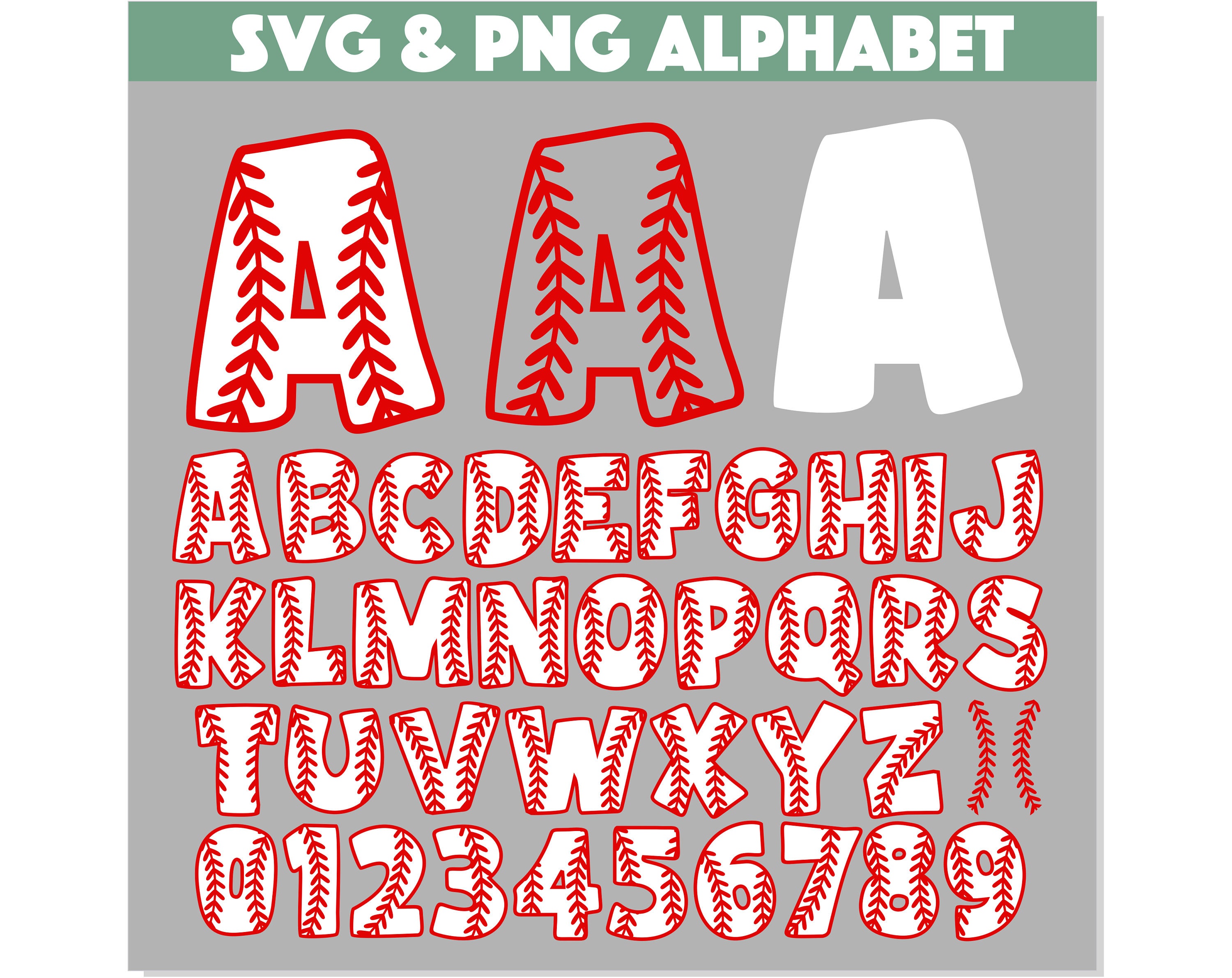Baseball Font With Stitches TTF SVG PNG, Kids Sports Font, Baseball ...