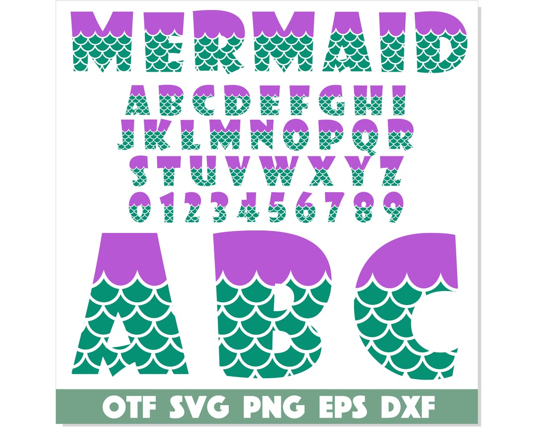 Mermaid Font SVG PNG TTF, Fish Font Svg, Mermaid Svg, Mermaid Font Otf ...