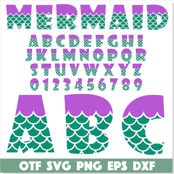 Mermaid Font Svg - Etsy