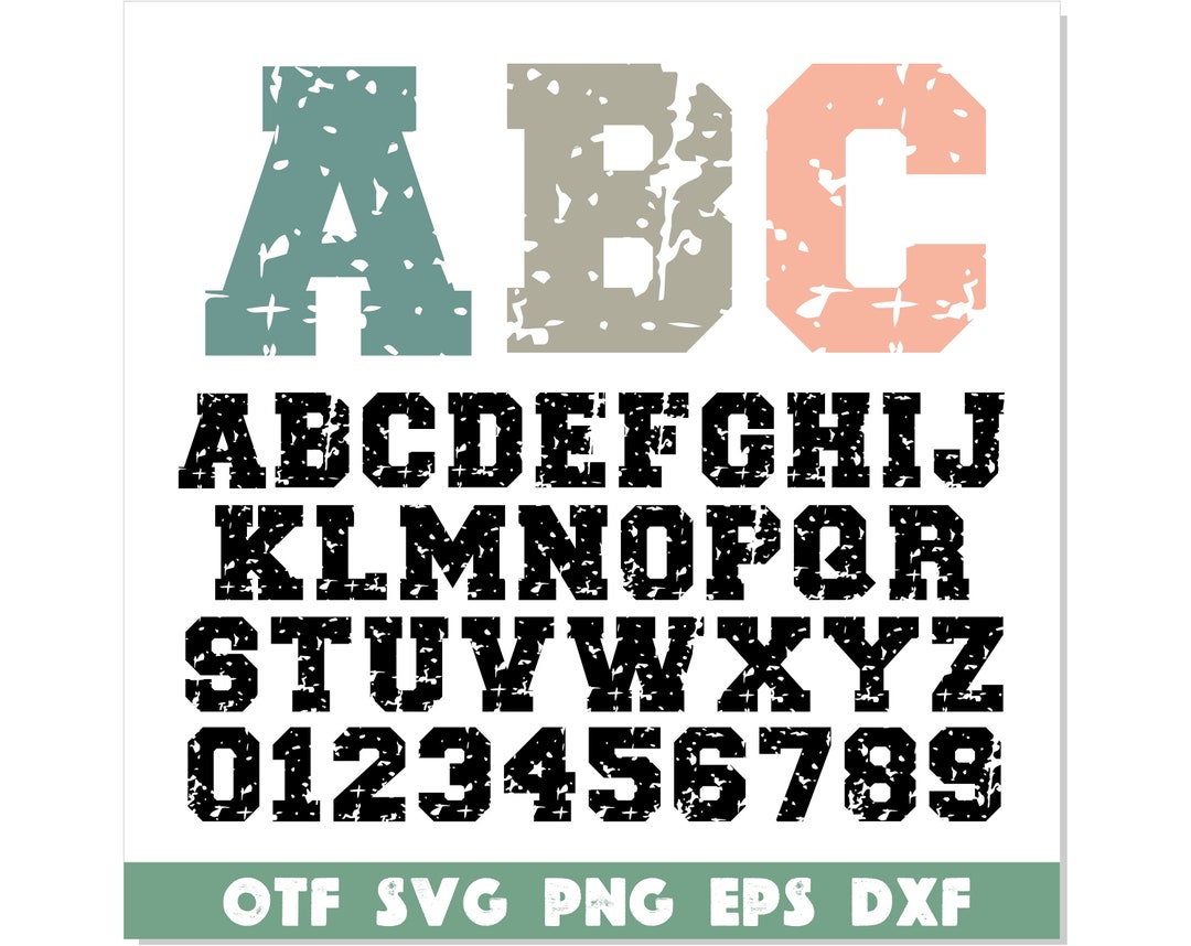 Sport College Distressed Font TTF SVG PNG | College Font Ttf, Sport ...