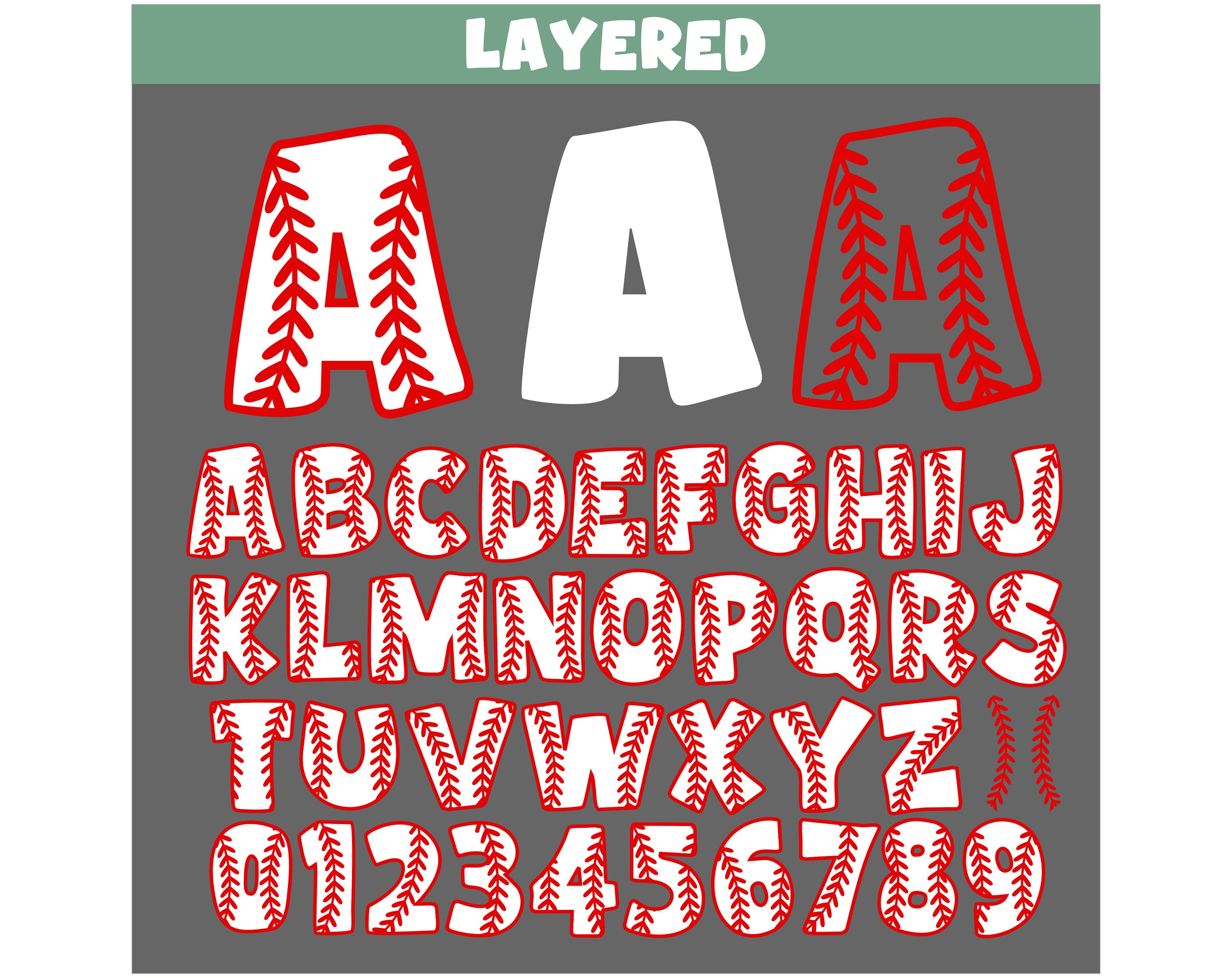 Baseball Font With Stitches TTF SVG PNG, Baseball Font Svg Layered ...