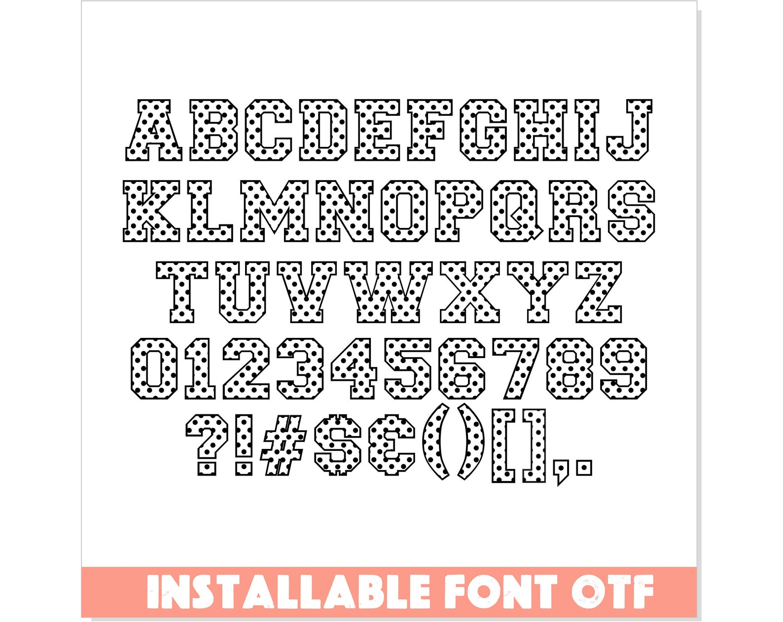 Polka Dot Font Otf, Polka Dot Font Svg Cricut, Polka Dot Font Png, Pattern Font Svg, Girly Fonts ...