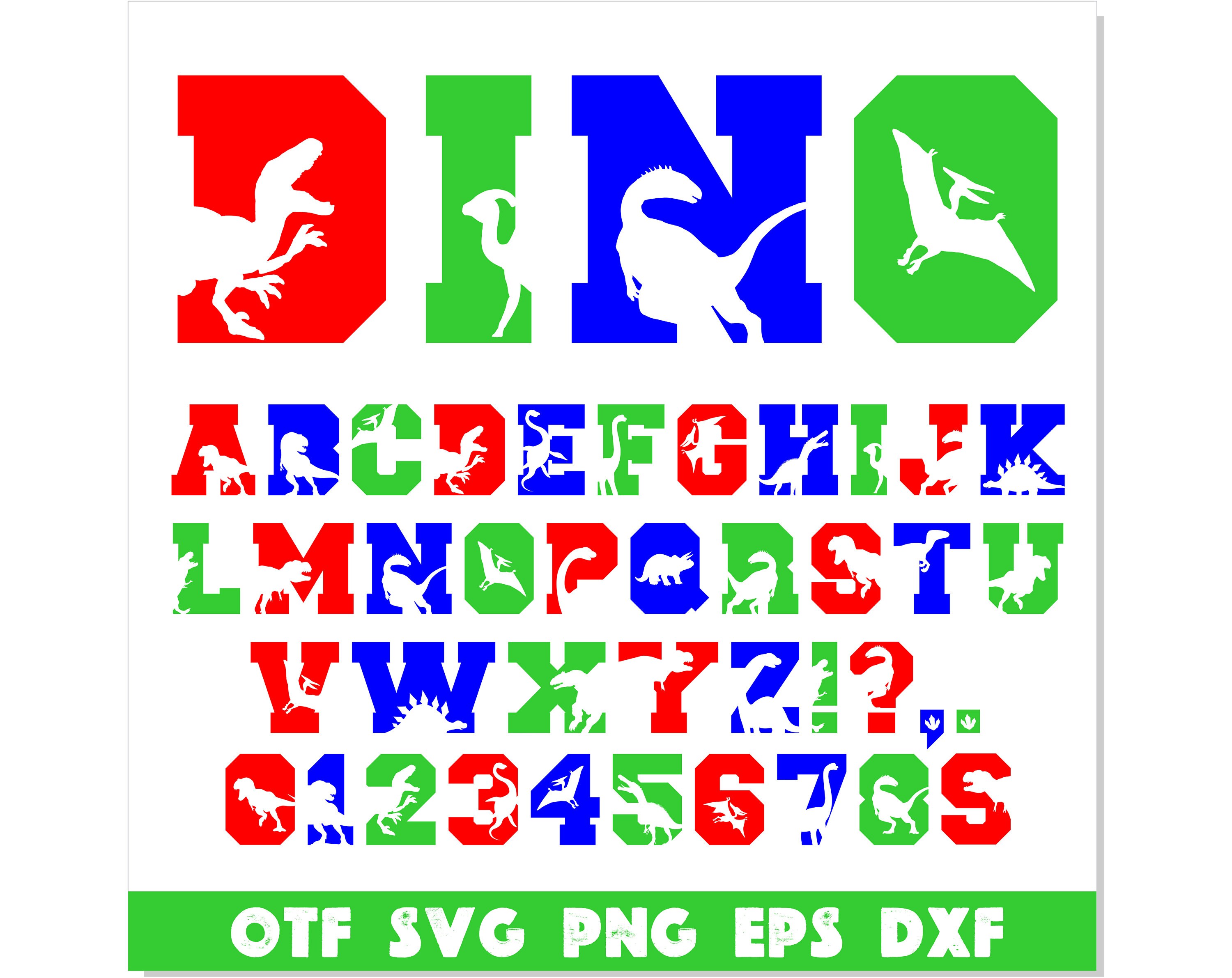College Dinosaur Font OTF SVG PNG Dino Font Svg, Dinosaur Font Ttf ...