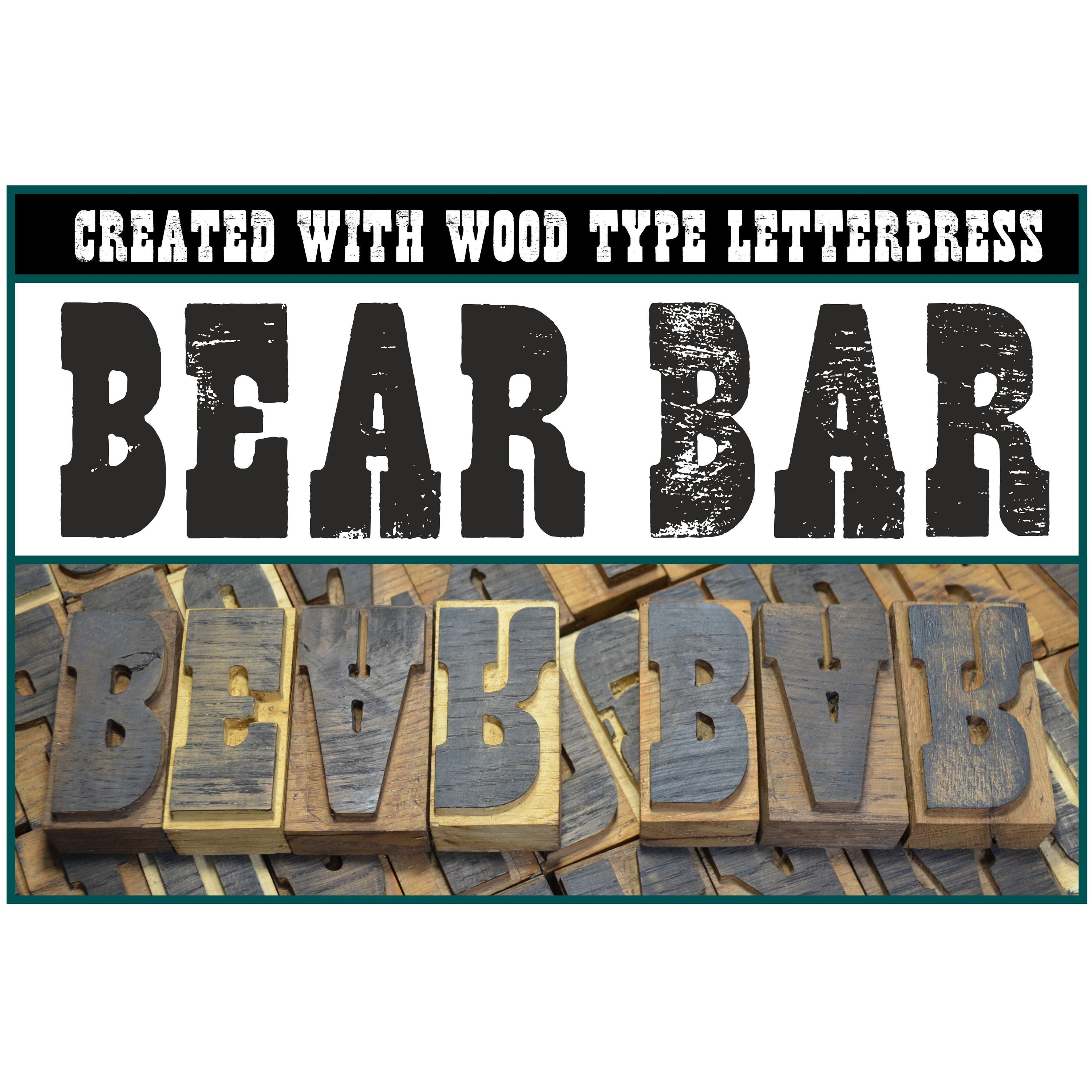 Bear Bar Letterpress Font Worn Font, Western Font Ttf, Cowboy Font ...