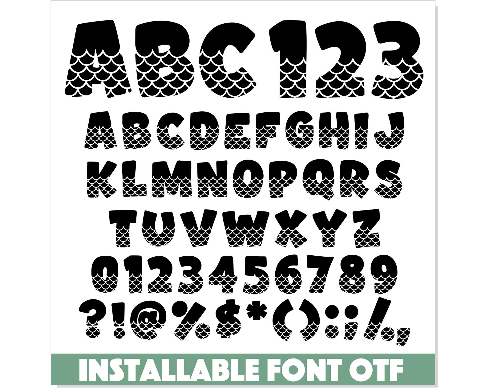 Mermaid Font SVG PNG TTF, Mermaid Font Tails, Fish Font Svg, Mermaid ...