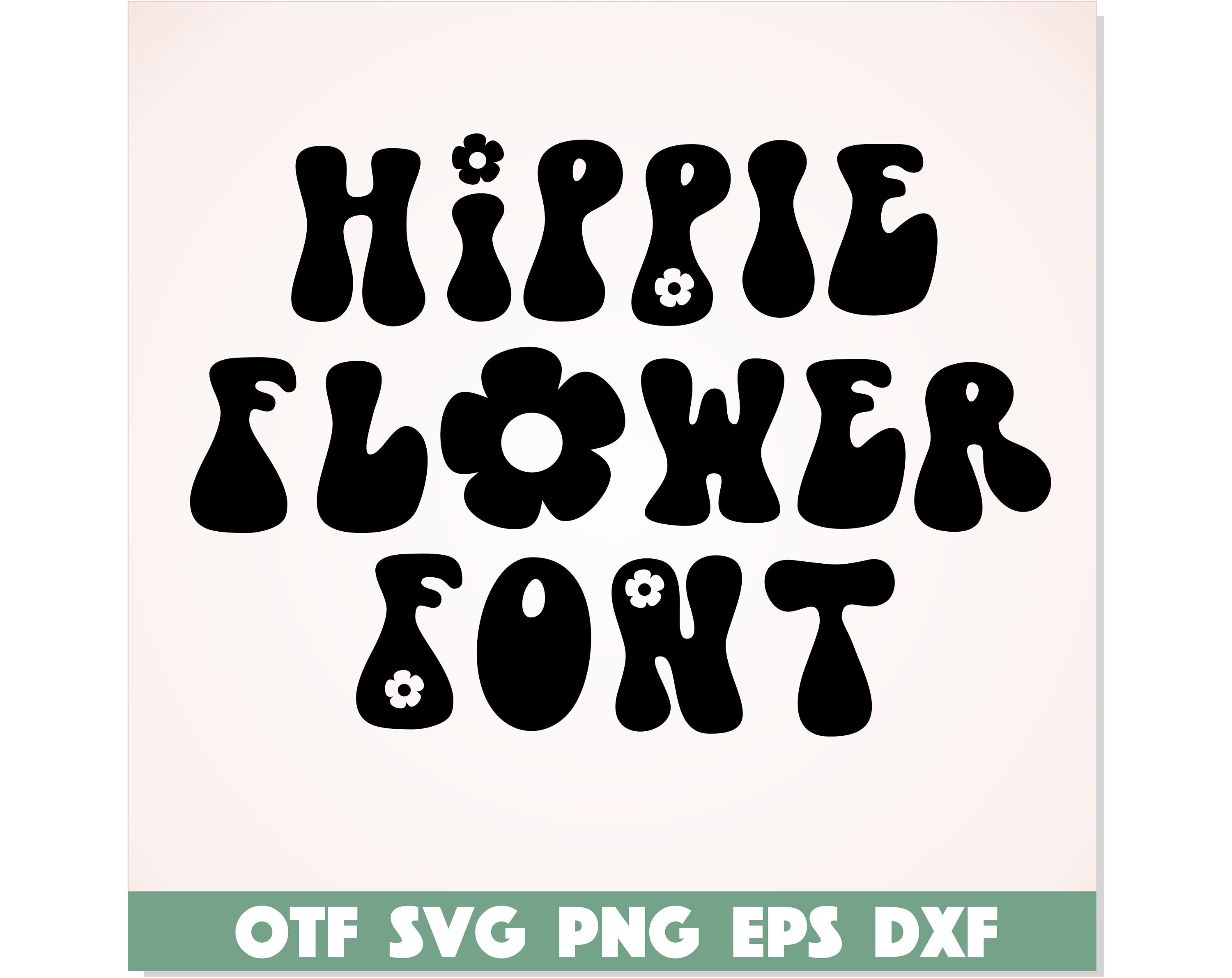 Hippie Flower Font Retro Font Groovy Font Modern Font - Etsy
