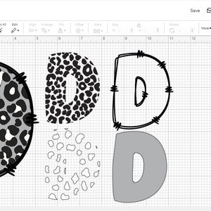 Leopard Doodle Alphabet Letters SVG PNG, Doodle Leopard Font Svg Png ...