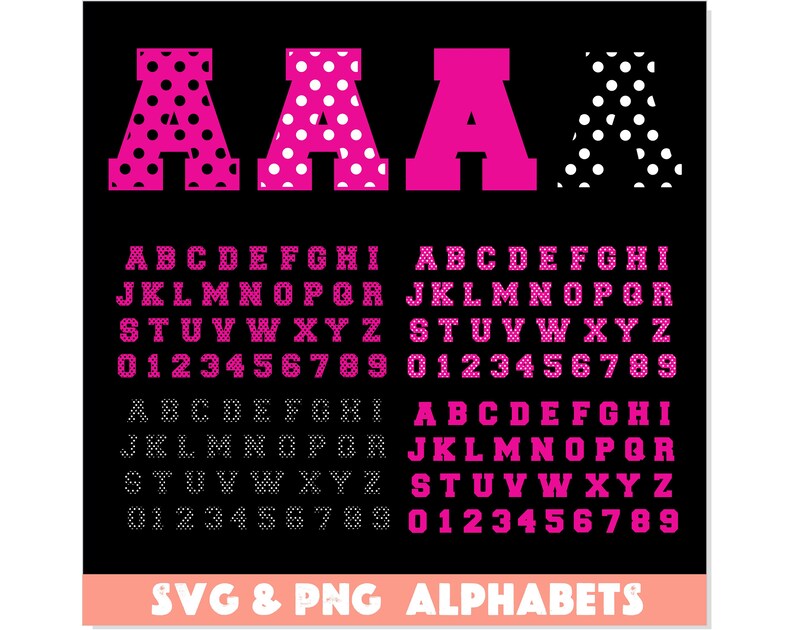 Polka Dot Font Svg Cricut, Polka Dot Font Ttf, Polka Dot Font Png, Pattern Font Svg, Girly Fonts ...