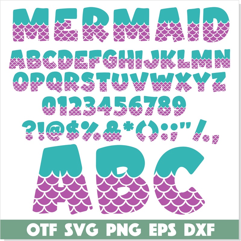 Mermaid Font Svg - Etsy