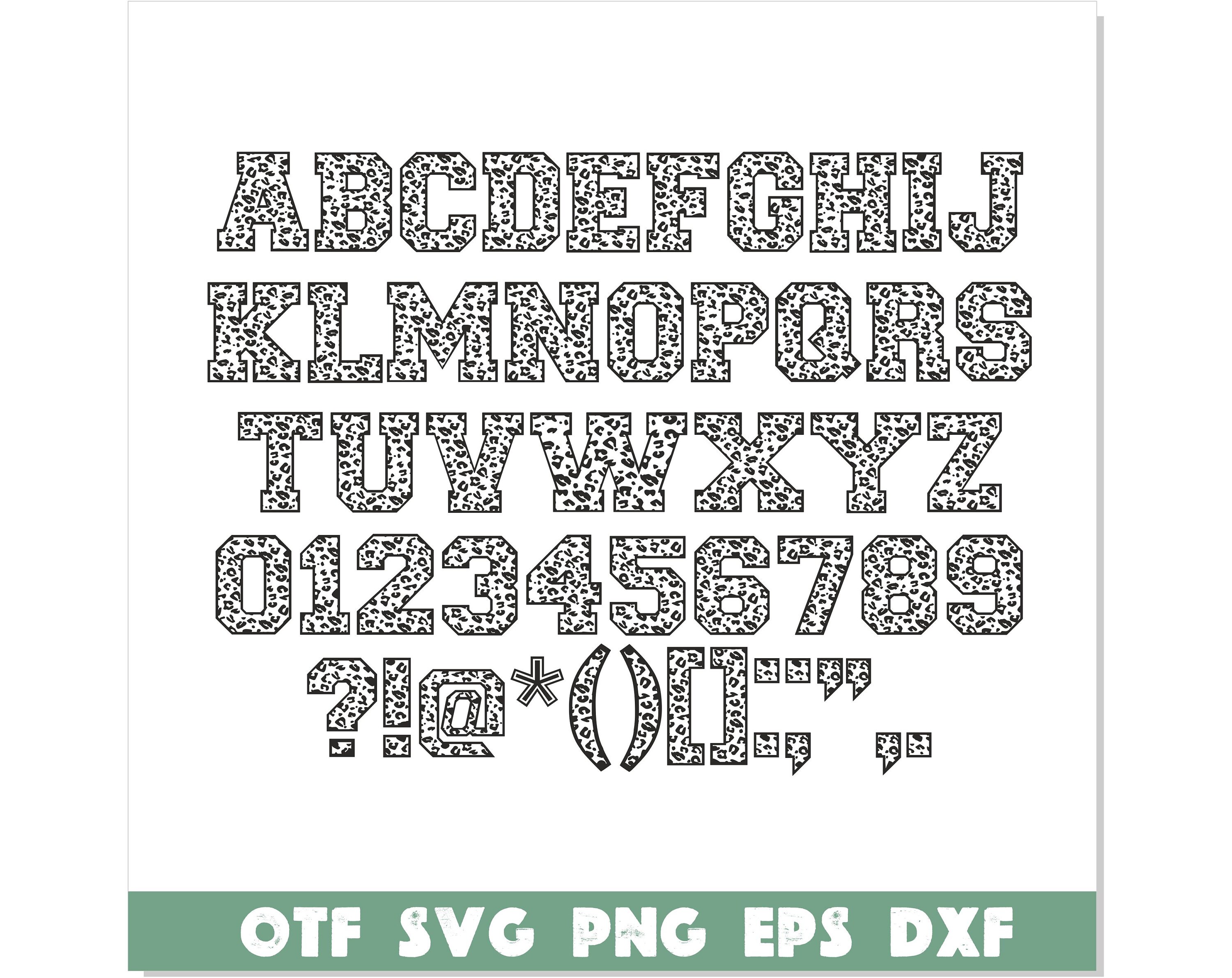Leopard Font TTF SVG PNG, Leopard Font Layered Svg Cricut | Varsity ...
