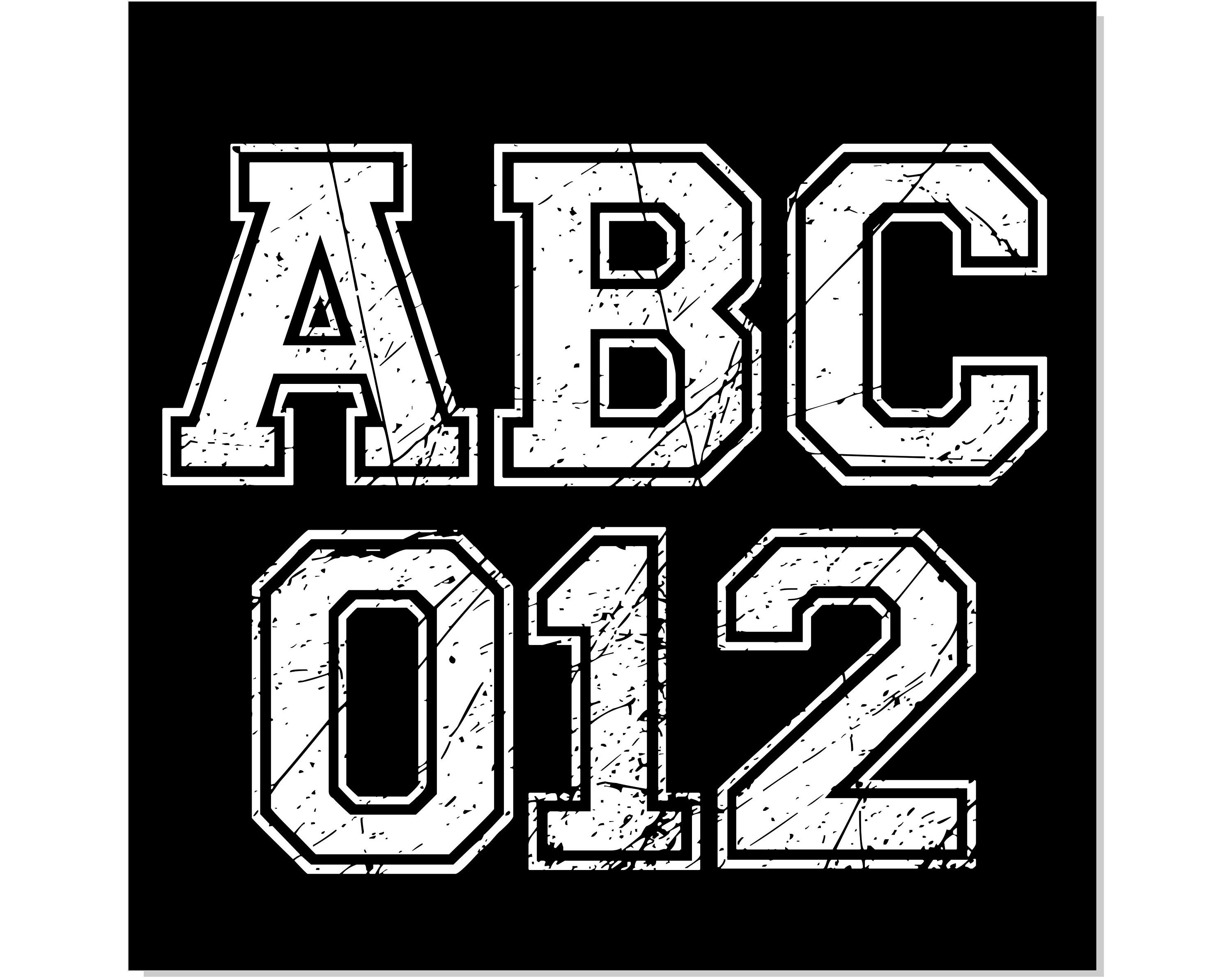 Varsity Sport College Distressed Font OTF SVG PNG Varsity Font Svg ...