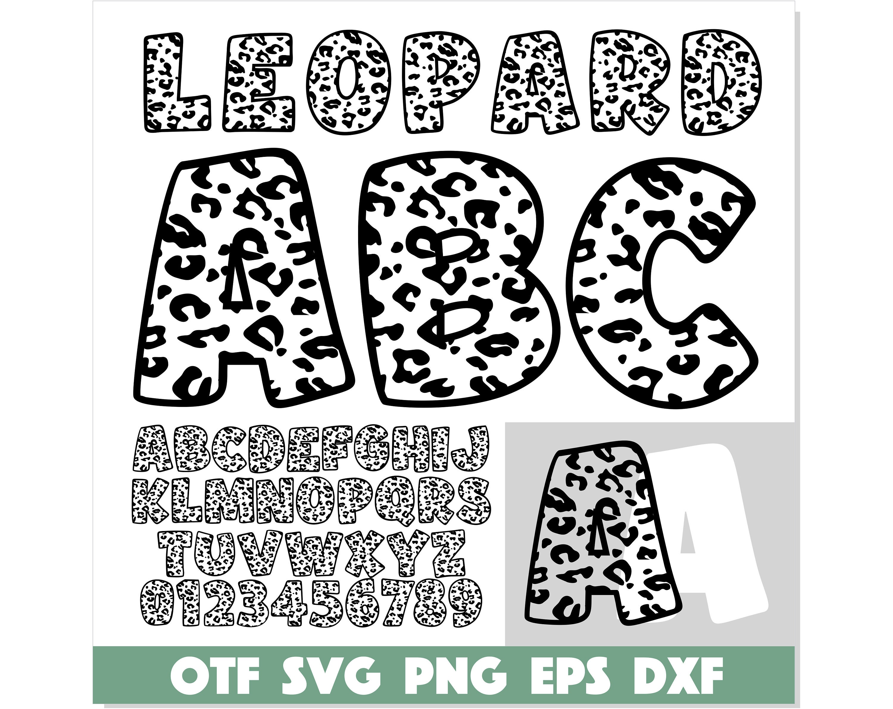 Leopard Font TTF SVG PNG | Bubble Font, Leopard Font Png, Animal Font ...